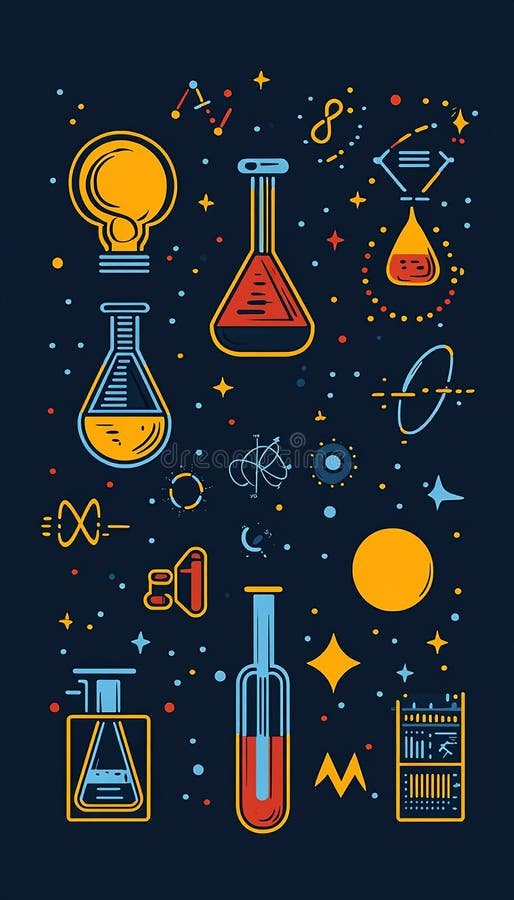STEM Icons: Science, Technology, Engineering, and Math Symbols Stock ...