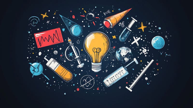 STEM Icons: Science, Technology, Engineering, and Math Symbols Stock ...