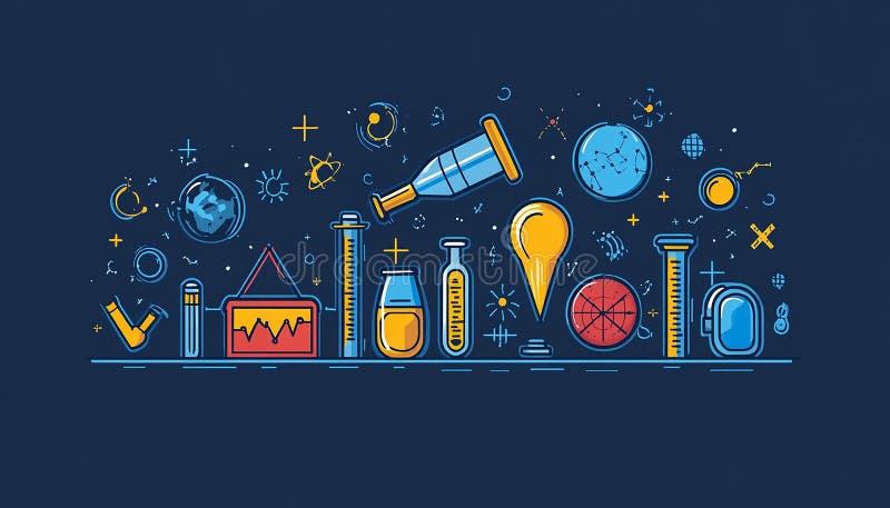 STEM Icons: Science, Technology, Engineering, and Math Symbols Stock ...
