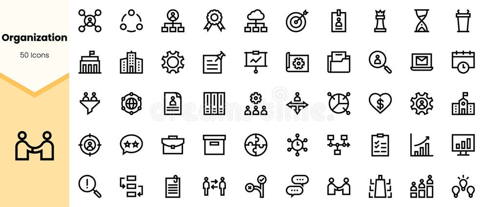 A Collection of Minimalistic Icons Representing Organization Concepts ...