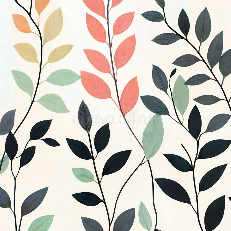 A Collection of Minimalistic, Stylized Leaf Illustrations in Various ...