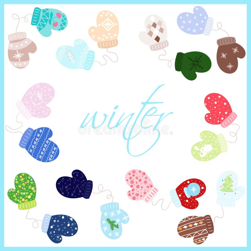A Collection of Mitten Designs in Different Colors for Winter Designs ...