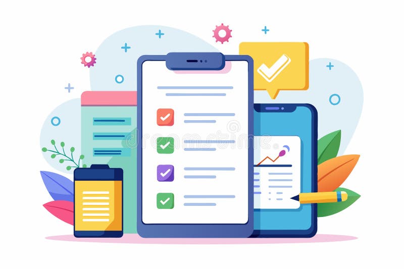 A Collection of Mobile Devices Showcases a Customizable Note List with ...