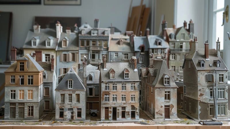 A Collection of Model Buildings at Different Stages of Completion ...