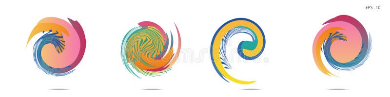 Collection of Modern Abstract Graphic Elements. Vortex Vector ...
