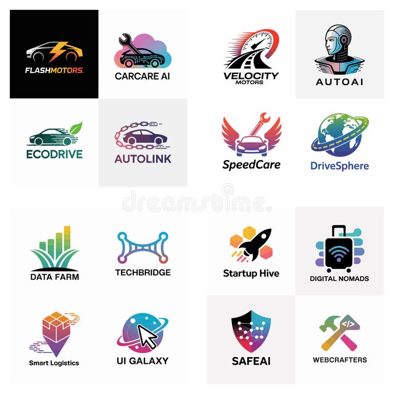 A Collection of Modern and Creative Logos Representing Various ...