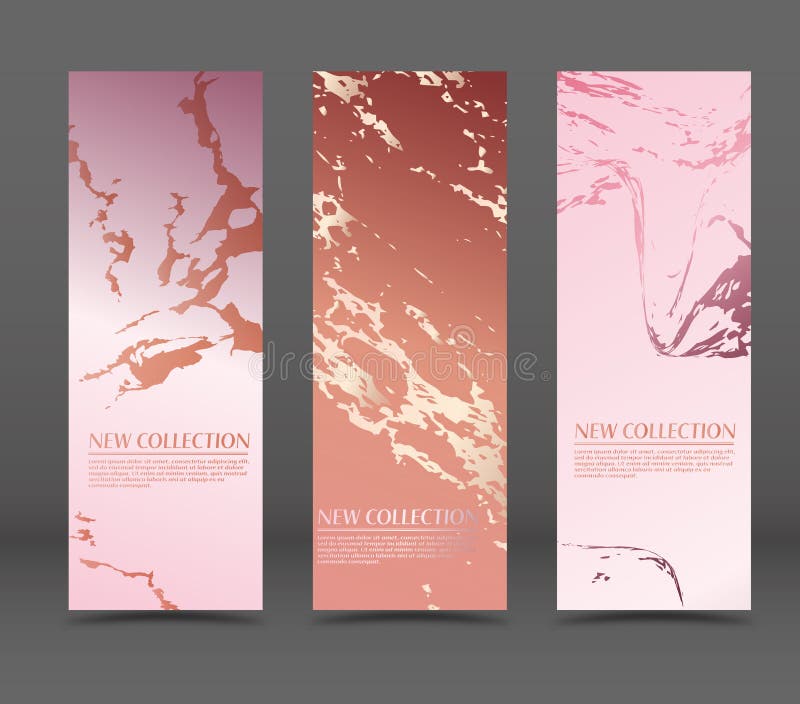 Collection of Modern Designs with a Marble Pattern for Covers, Banners ...