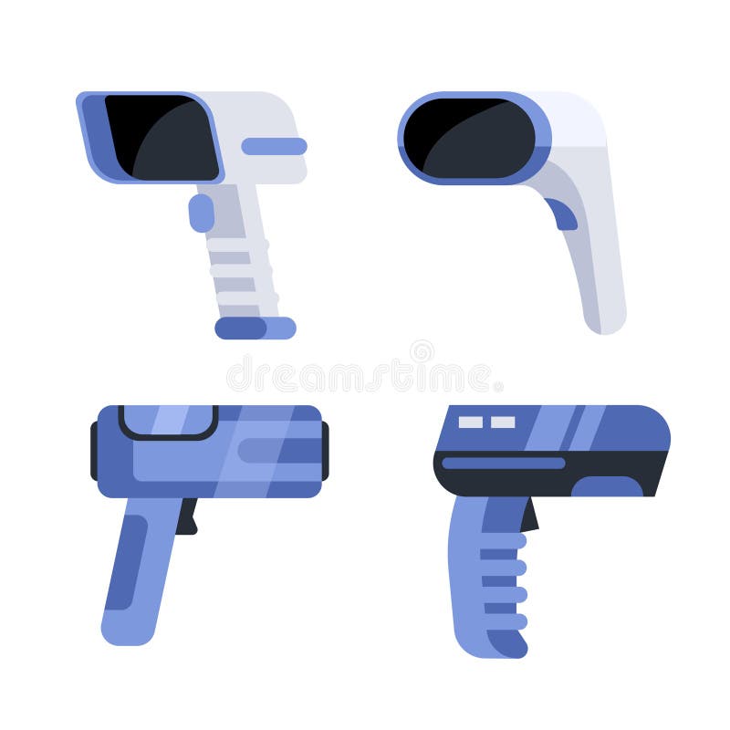 Collection of Modern Electronic Devices Scanning Barcodes Using Laser ...