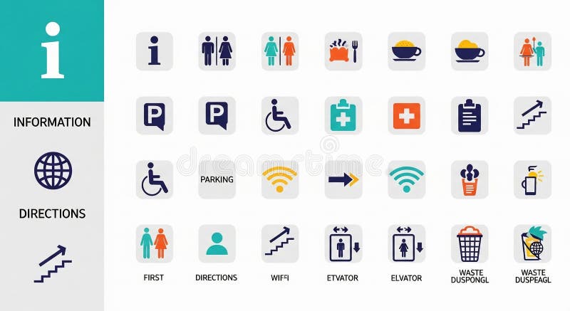 Collection of Modern Flat Design Icons Representing Various Services ...