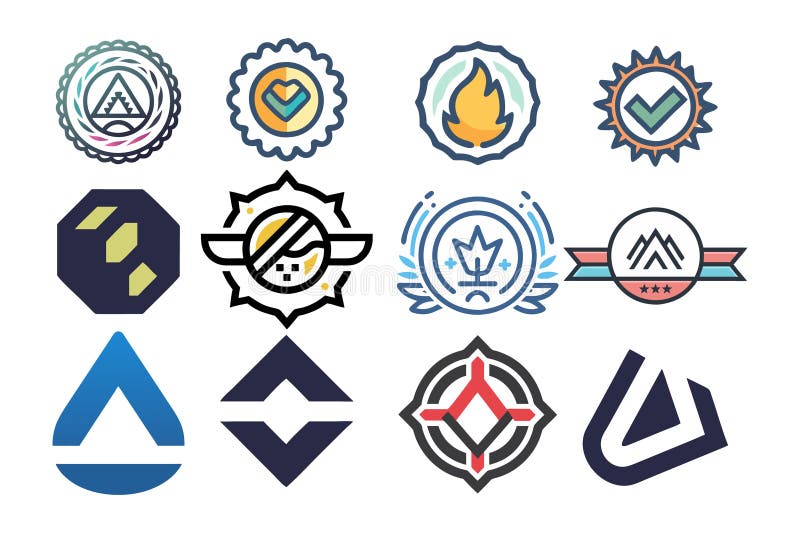 Collection of Colorful Flat Design Logos and Badges Stock Vector ...