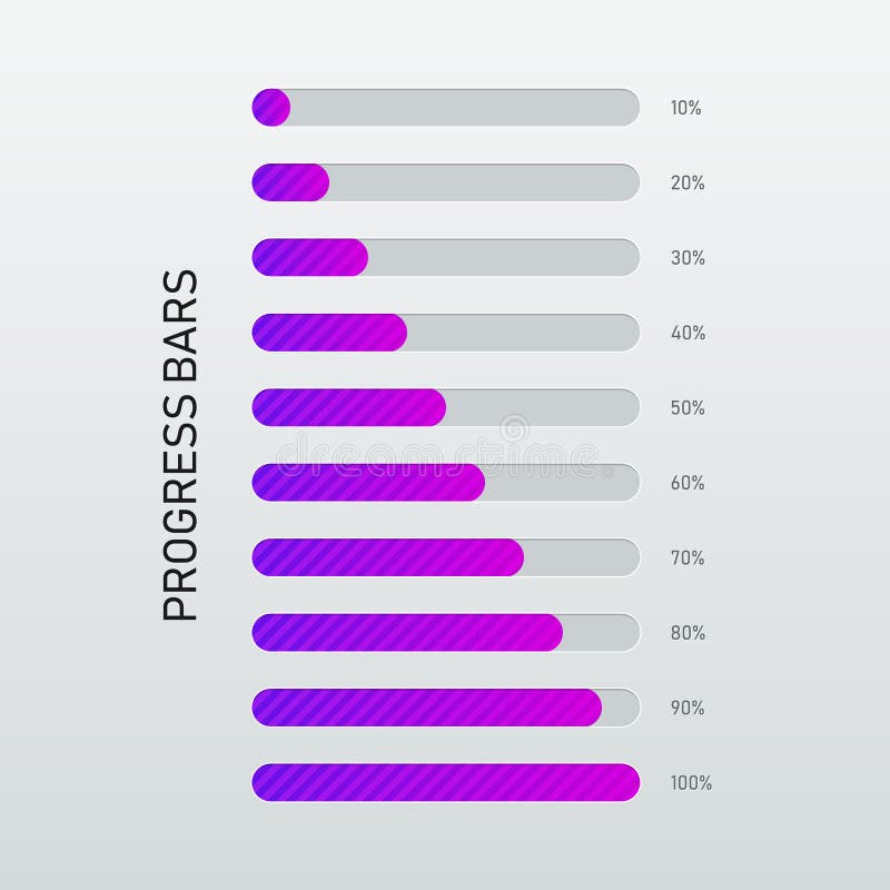 Set of Modern Percentage Pie Chart with Number Stock Illustration ...