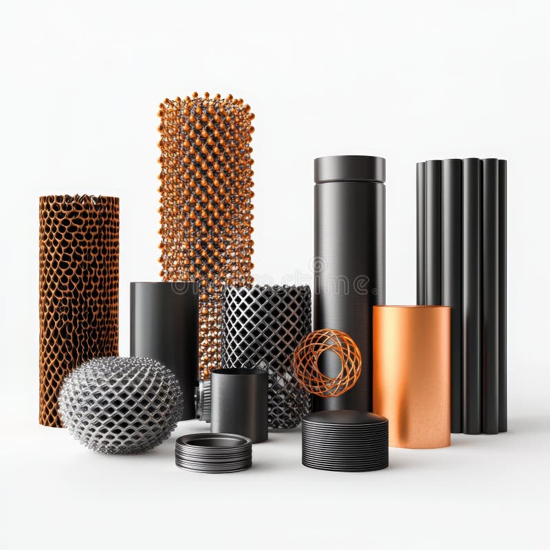 A Collection of Modern Geometric Shapes in Black and Copper Showcasing ...