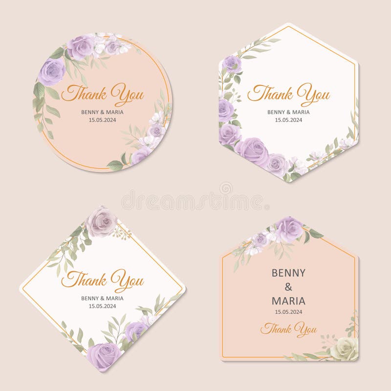 Collection of Modern Hand Drawn Floral Labels Stock Vector ...
