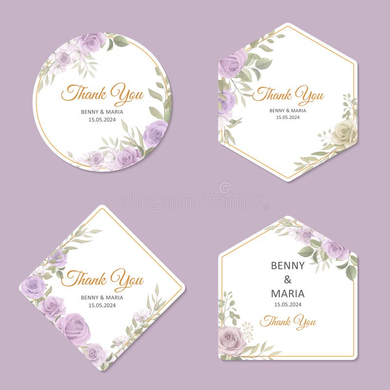 Collection of Modern Hand Drawn Floral Labels Stock Vector ...
