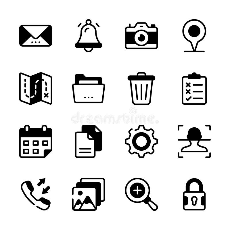 Icons Set of Essential Web Application Tools Stock Vector ...