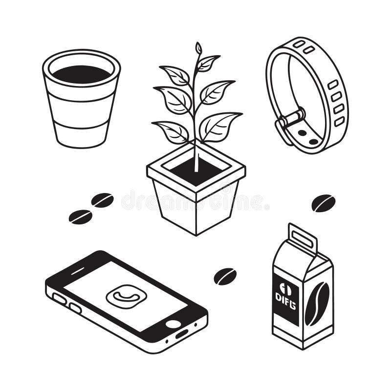 Collection of Modern Lifestyle Icons in a Minimalist Style Stock Vector ...