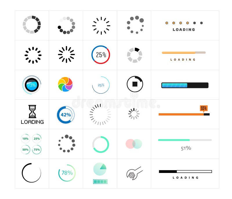 Collection of Modern Preloaders and Progress Loading Bars Stock Vector ... Collection of Modern Preloaders and Progress Loading Bars Stock Vector ...