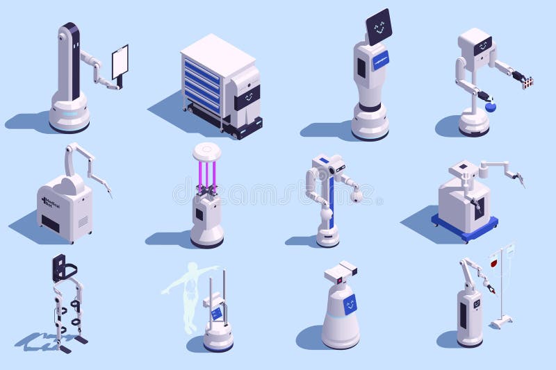 Collection of Modern Robotic Devices and Machines Stock Vector ...
