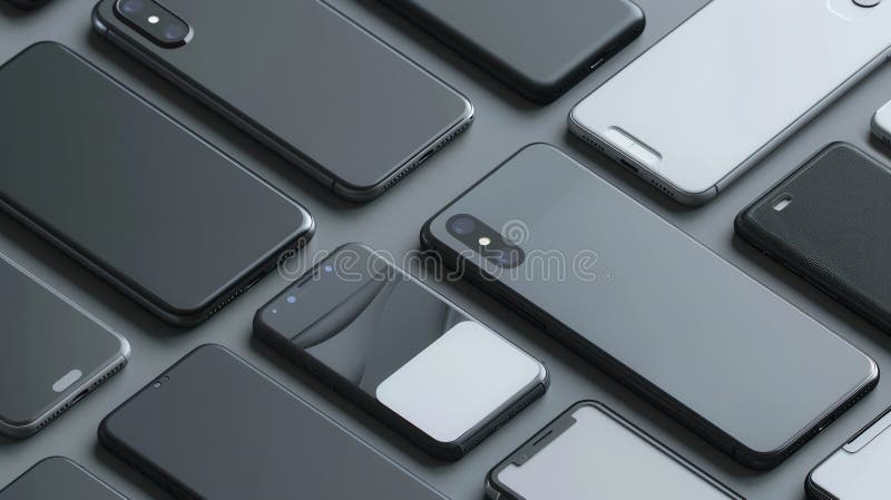 A Collection of Modern Smartphones Arranged in Different Angles ...