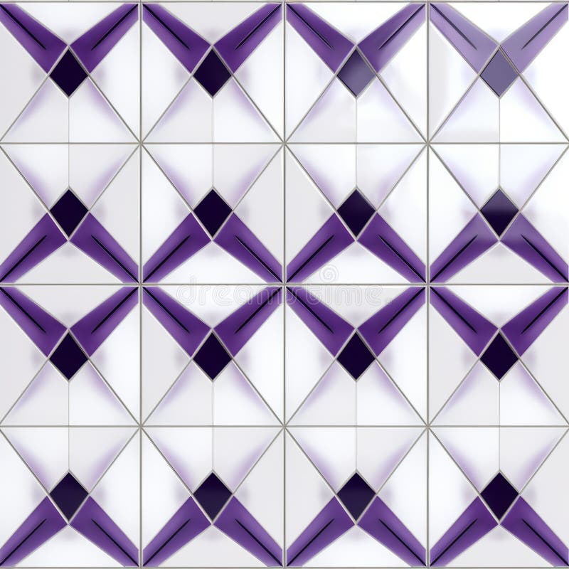 Purple Tile with Detailed Architectural Elements and Intersecting Lines ...