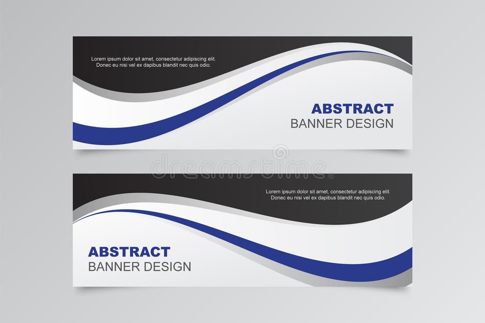 Collection of Modern Wavy Banner Templates in Vector Format Stock ...