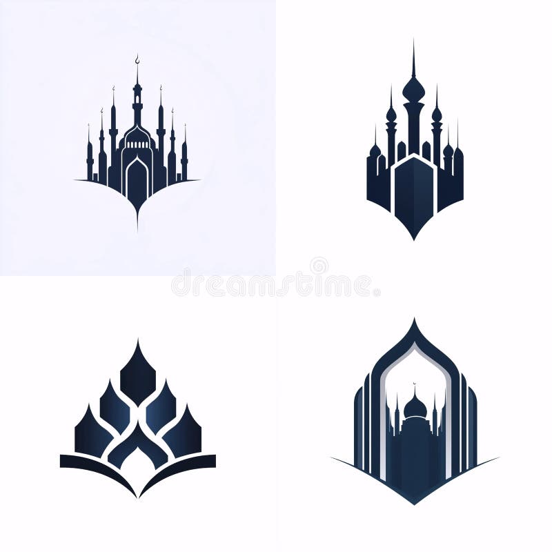 Collection of Mosque Logo Designs Featuring Islamic Architectural ...
