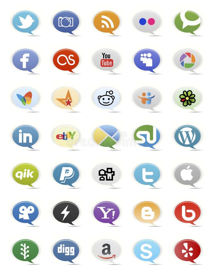 Apps Buttons for Social Networking Editorial Stock Photo - Illustration ...