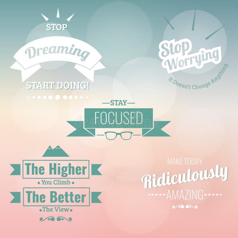 Collection of Motivational Quotes. Vector Illustration Decorative ...
