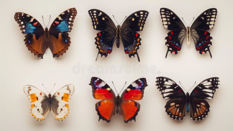 Assorted Butterfly Specimens on Display Stock Photo - Image of ...