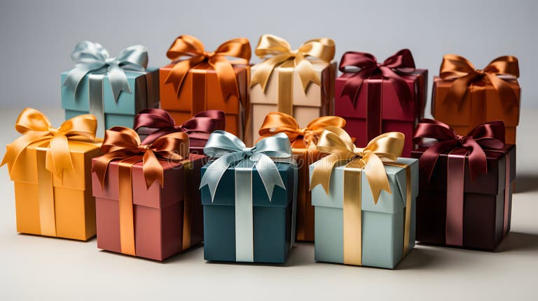 A Collection of Multi Colored Presents Stock Illustration ...