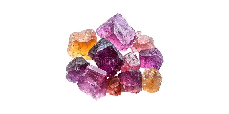 Collection of Multicolored Crystals Isolated on Transparent Background ...