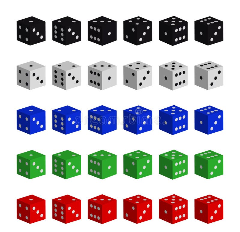 Colorful Dice Set stock vector. Illustration of craps - 21500882