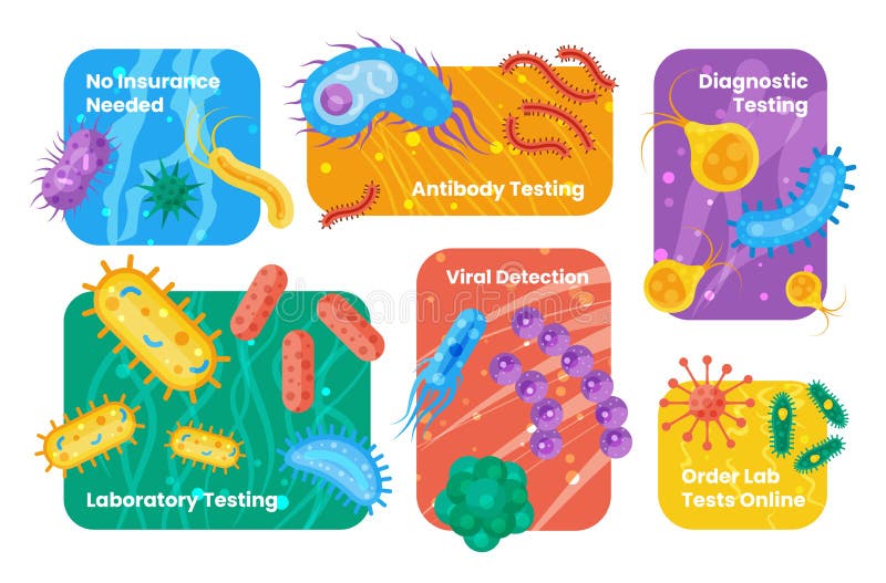 Collection Multicolored Laboratory Testing Poster Probiotic Bacteria ...