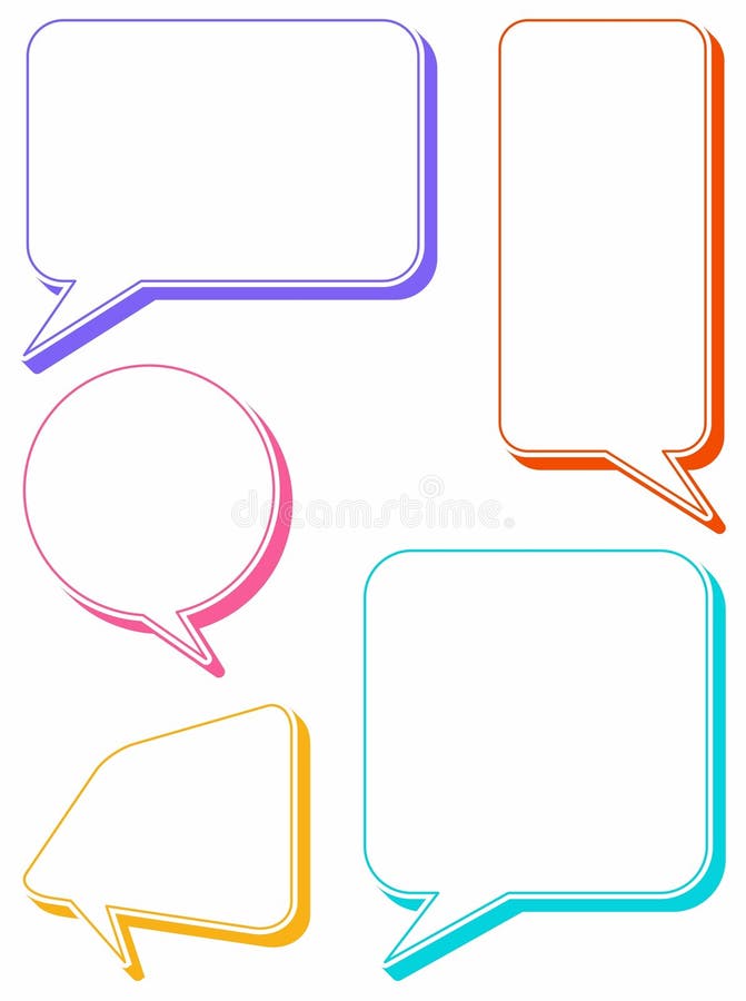 Multicolored Speech Bubbles Collection Design Stock Illustration ...