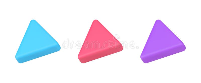 Collection Multicolored Triangle Arrows Pointing Down 3d Icon ...