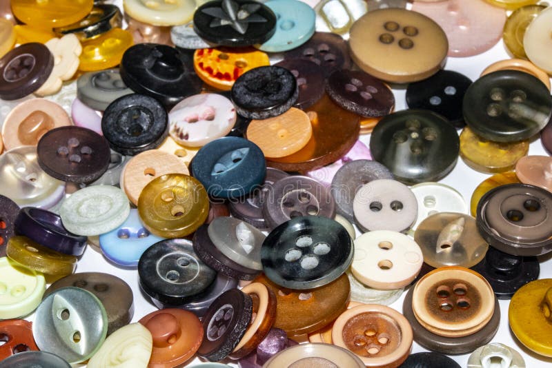 A Collection of Multicolour Different Size Buttons Stock Photo - Image ...