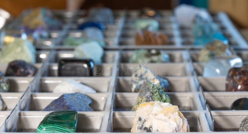 Collection with Multiple Minerals from Around the World Stock Photo ...