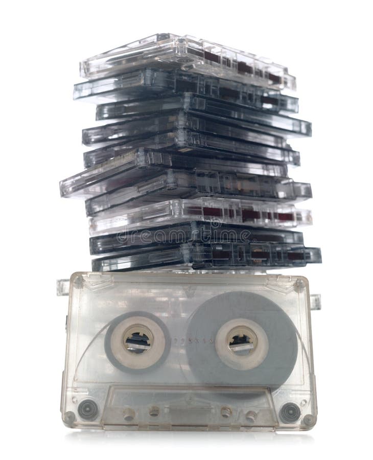 Stack of Cassettes Isolated on White Background Stock Photo - Image of ...