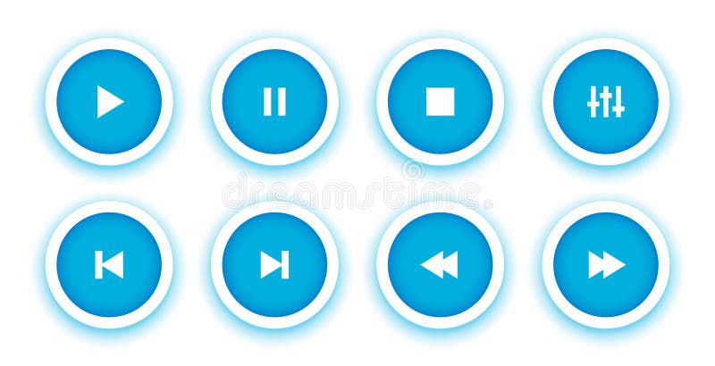 Collection of Music Player Button Symbol Design Stock Illustration ...