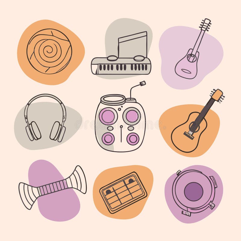 A Collection of Musical Instruments and Accessories, Including a Guitar ...