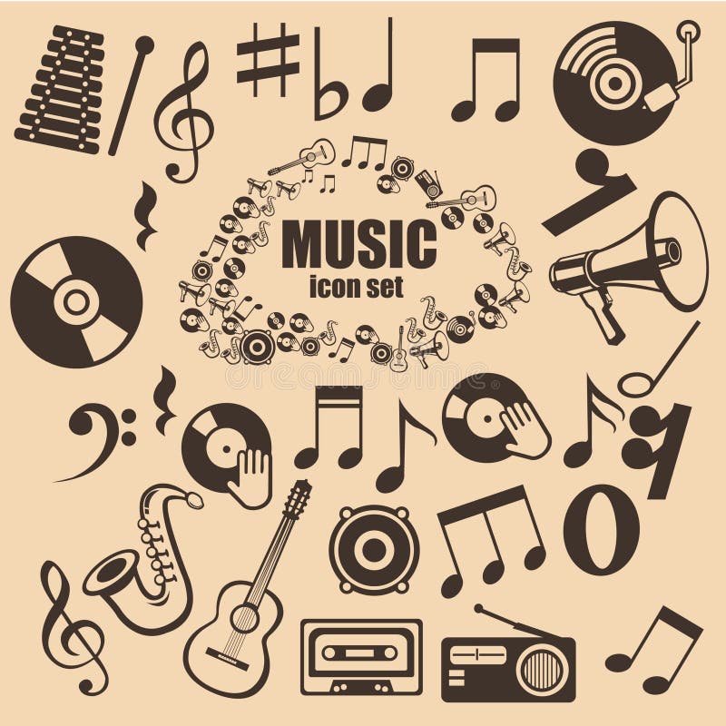 Collection of Musical Instruments. Vector Illustration Decorative ...
