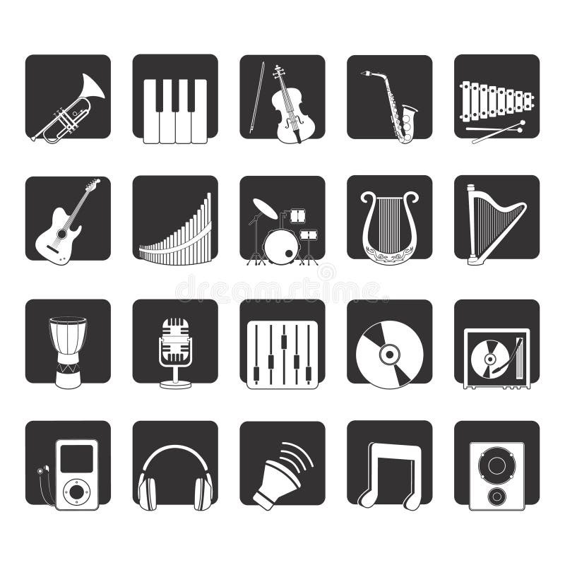 Collection of Musical Instruments. Vector Illustration Decorative ...