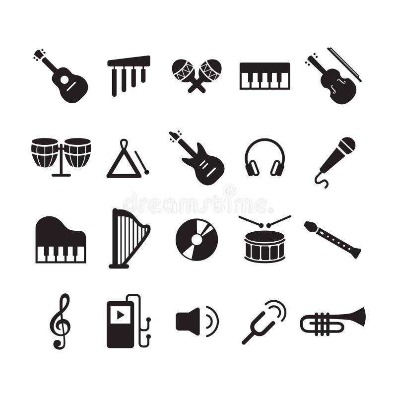 Collection of Musical Instruments. Vector Illustration Decorative ...