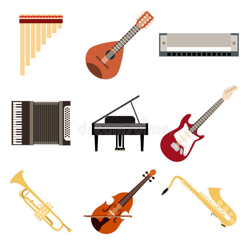 Collection of Musical Instruments Stock Vector - Illustration of ...
