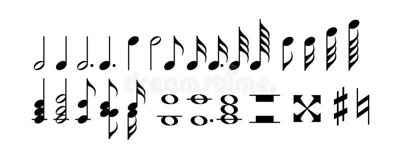 Musical Notation Symbols Set. Vector Illustration Stock Illustration ...