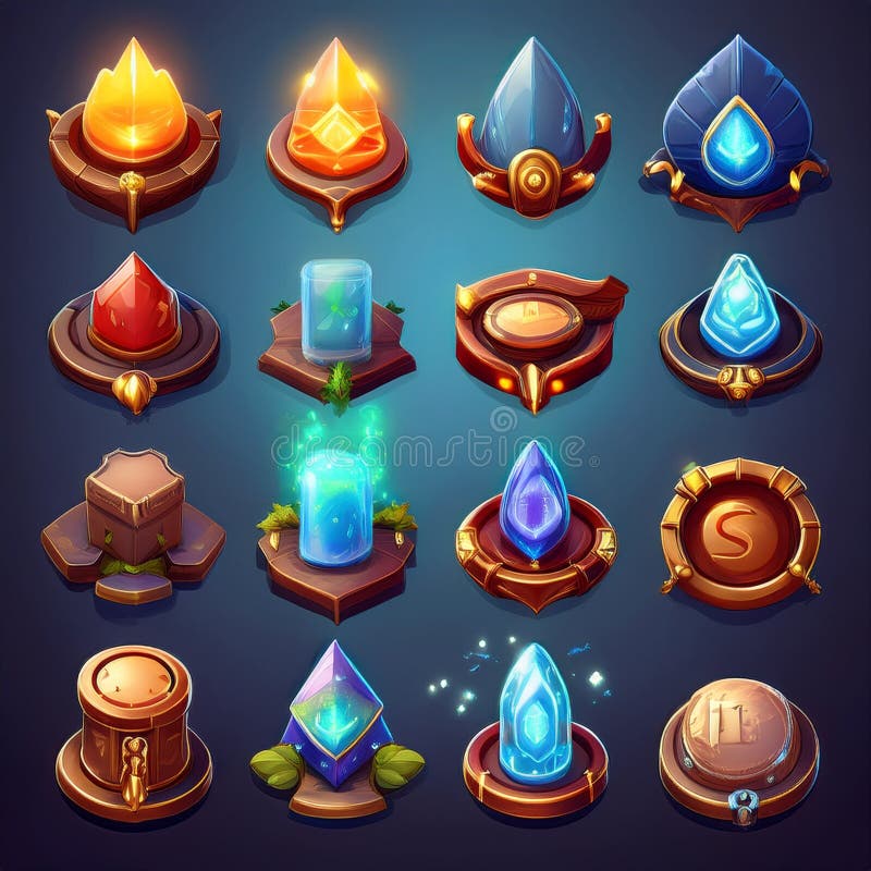 Fantasy crystal set stock illustration. Illustration of sense - 375390311