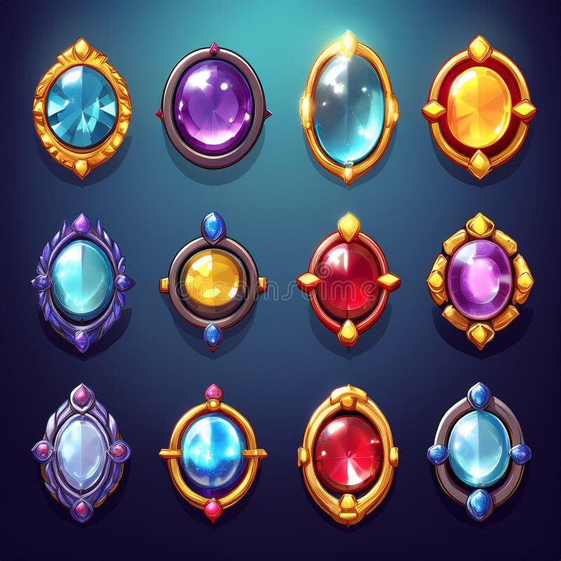 Fantasy crystal set stock illustration. Illustration of mystery - 375390390