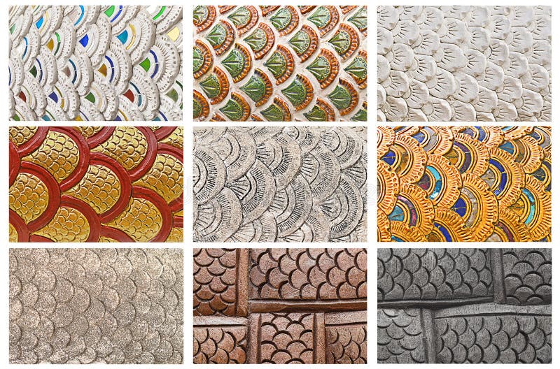 Collection of Naga Scale Isolated on White Stock Photo - Image of ...