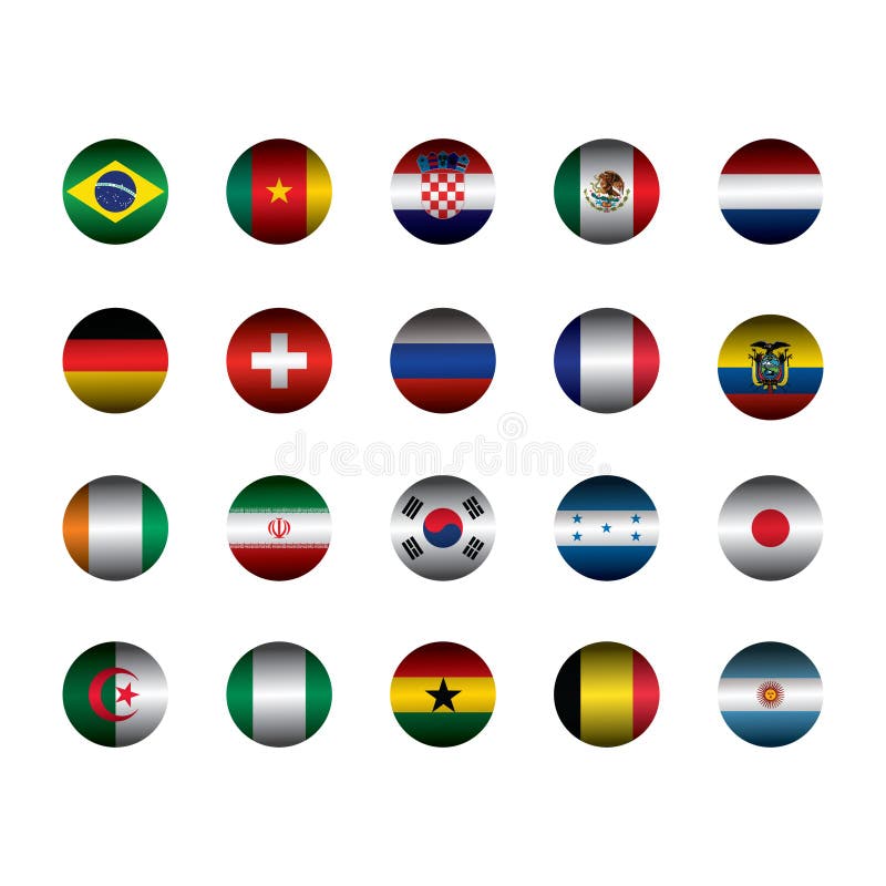 Collection of National Flags. Vector Illustration Decorative Design ...