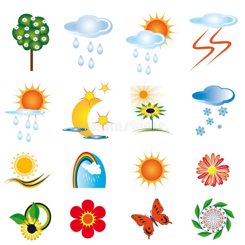 A Collection of Natural Elements Stock Vector - Illustration of ...